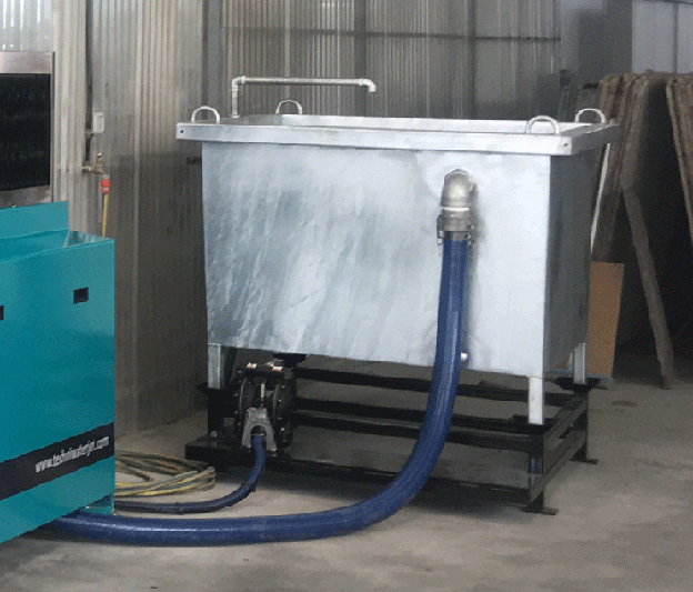 Techni Waterjet - Garnet Removal System med opsamlingsnet